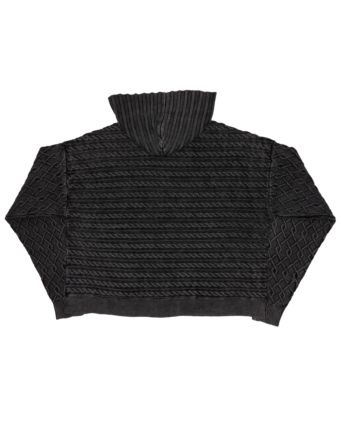 CHAIN KNIT HOODIE - GREY – AZVA